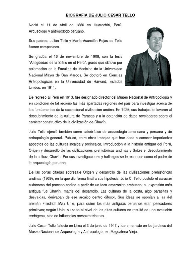 Julio Cesar Tello | PDF