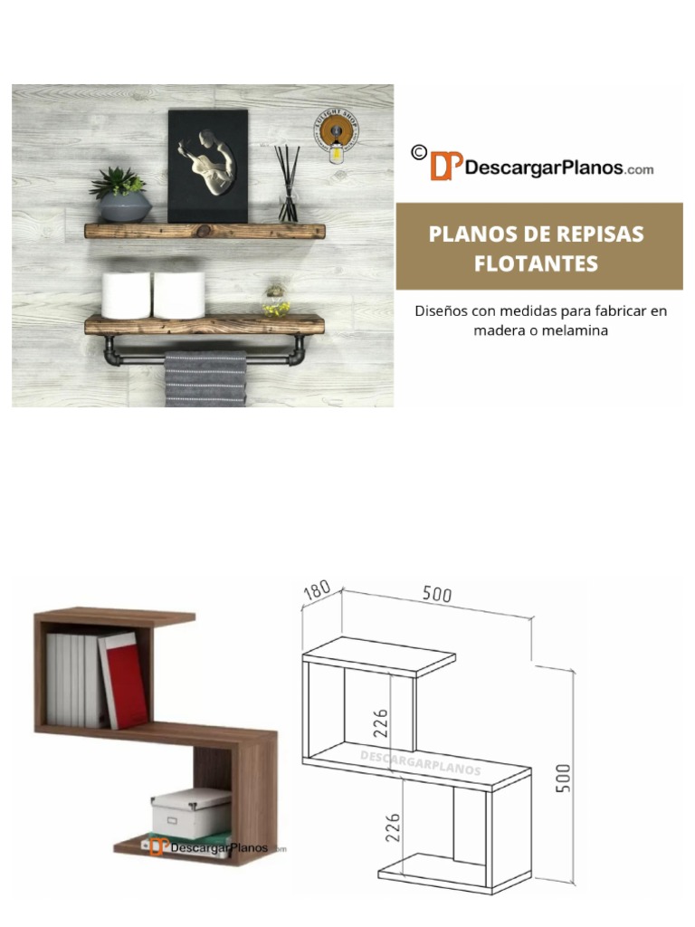 Planos Con Medidas de Repisas Flotantes | PDF