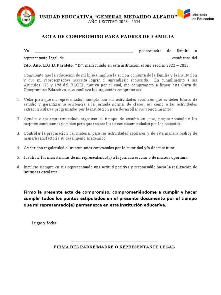 ACTAS COMPROMISOS UECM[1] | PDF