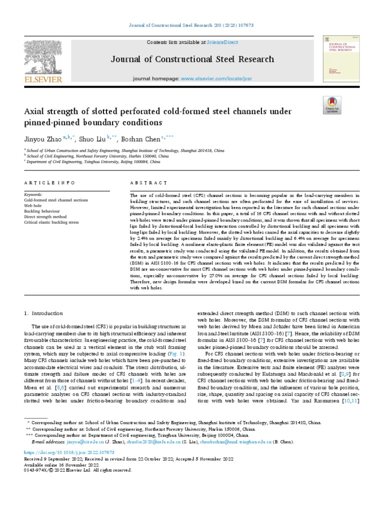 Axial strength of slotted perforated cold-formed steel channels under ...