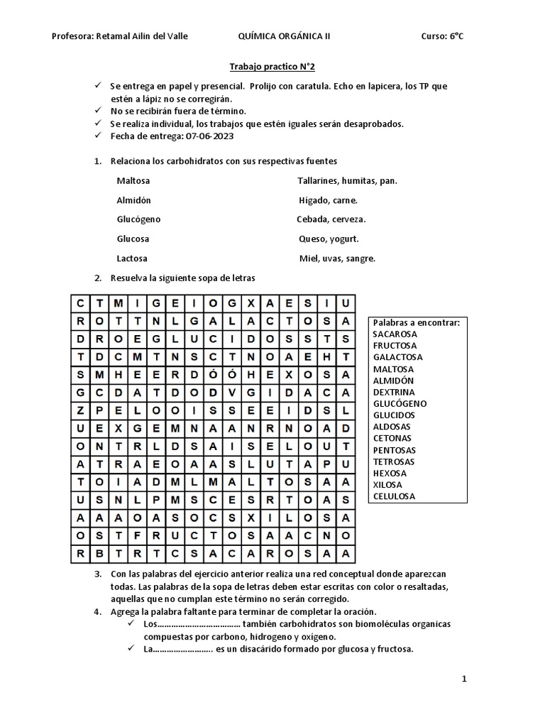 TP n2 Qca Org II | PDF | Carbohidratos | Glucosa
