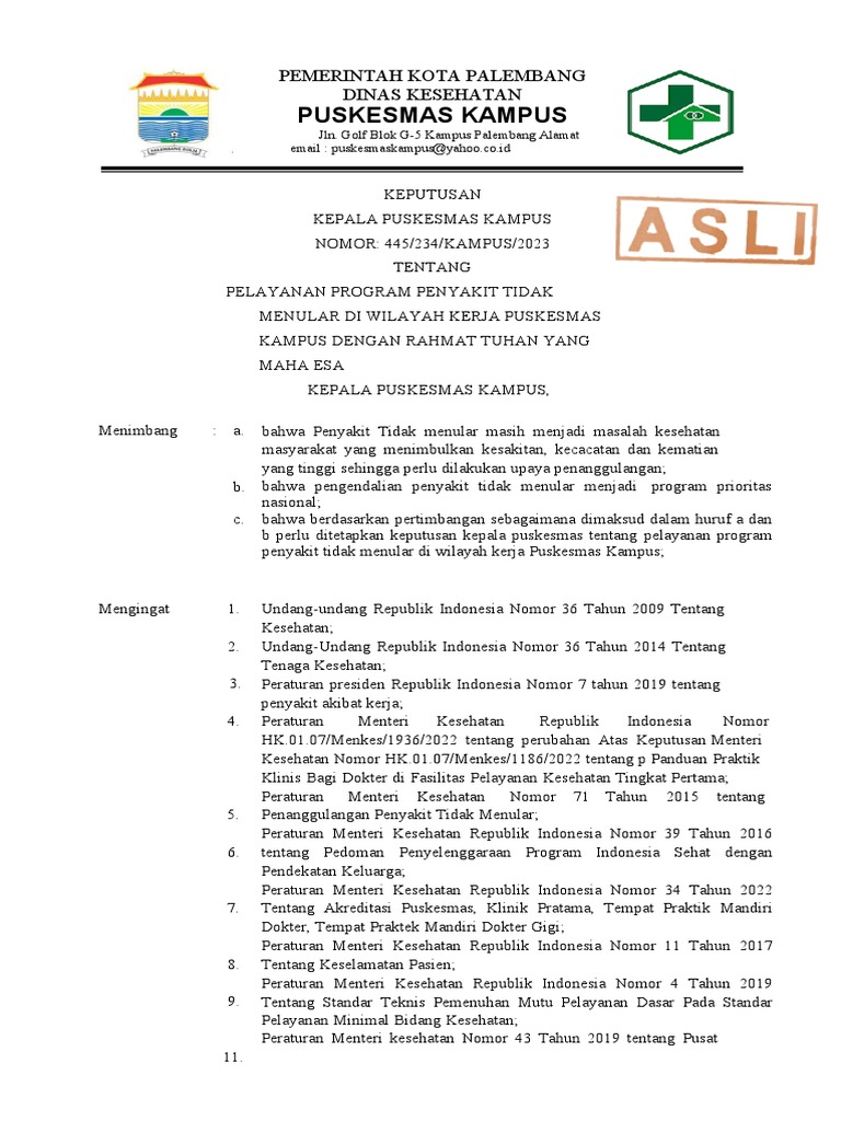 SK Pelayanan PTM 2023 | PDF