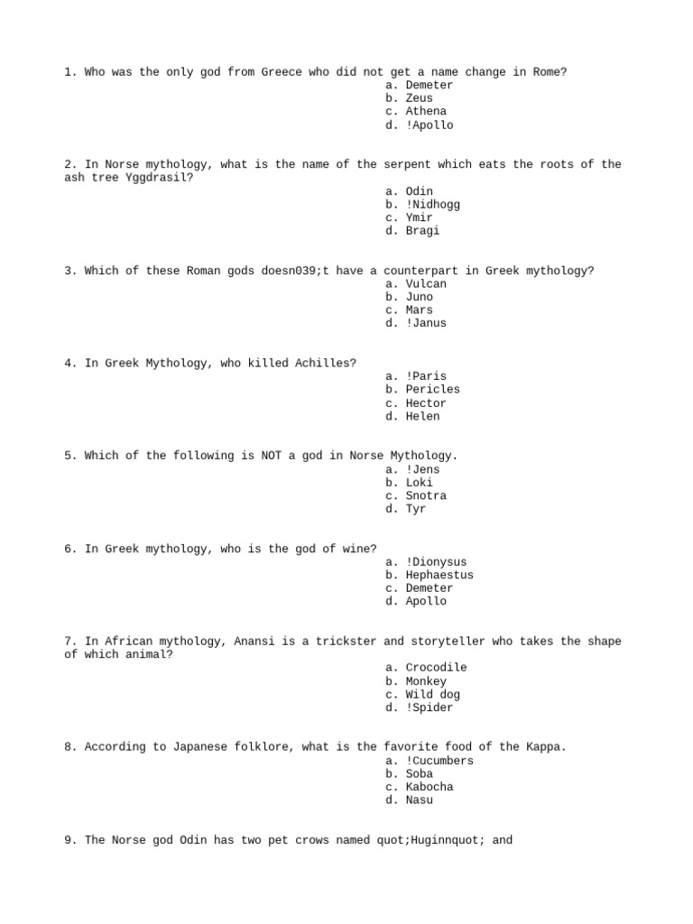 ACC263 Lesson Plan 5 | PDF | Norse Mythology | Greek Mythology