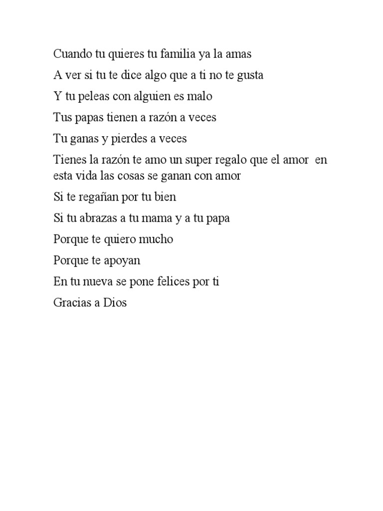 Cuando Tu Quieres Tu Familia Ya La Amas | PDF
