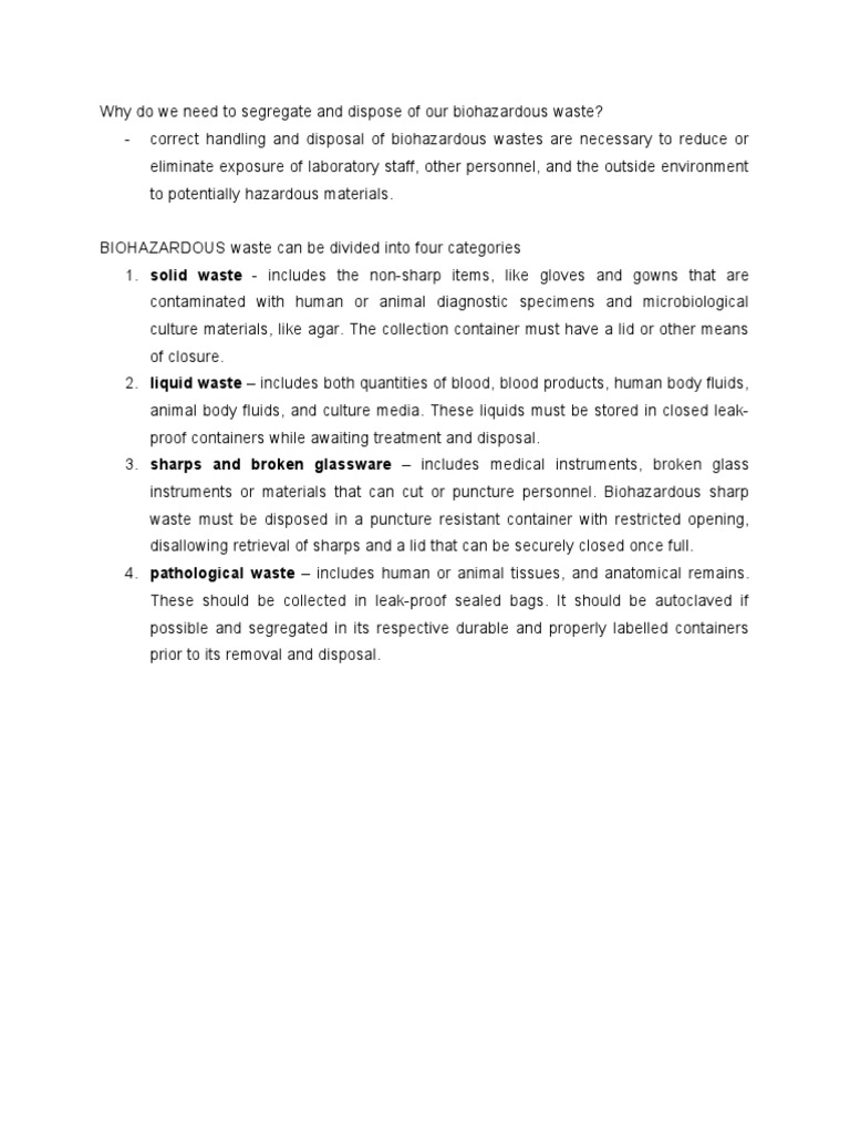 Lab Waste Management | PDF