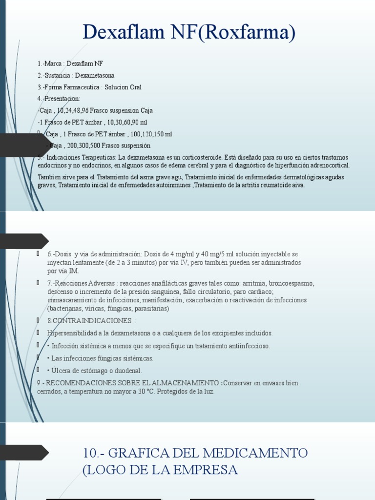 Usos y dosis de Dexaflam NF | PDF