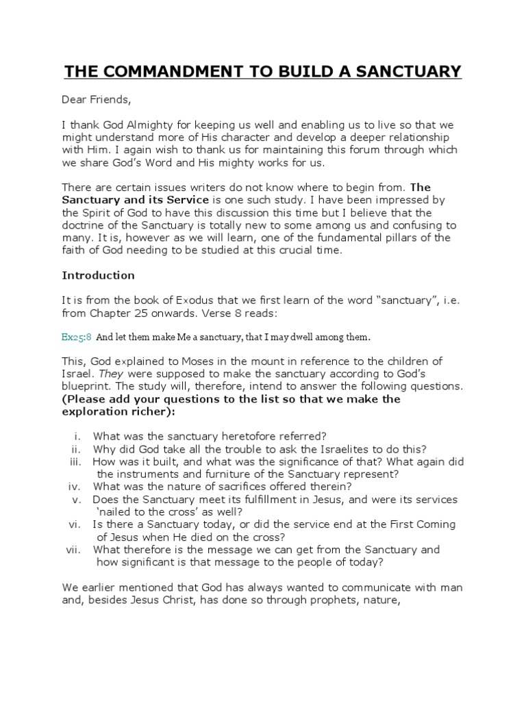 Understanding the Sanctuary's Significance | PDF | Tabernacle | Jesus