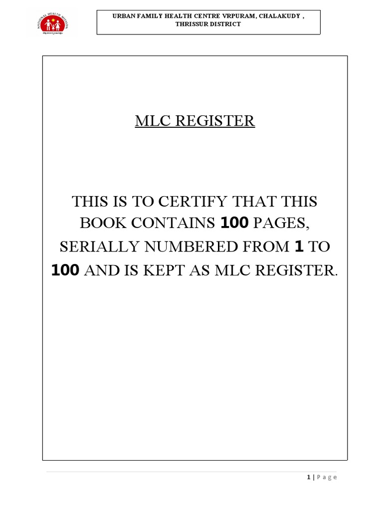 MLC Register A4 100pages | PDF