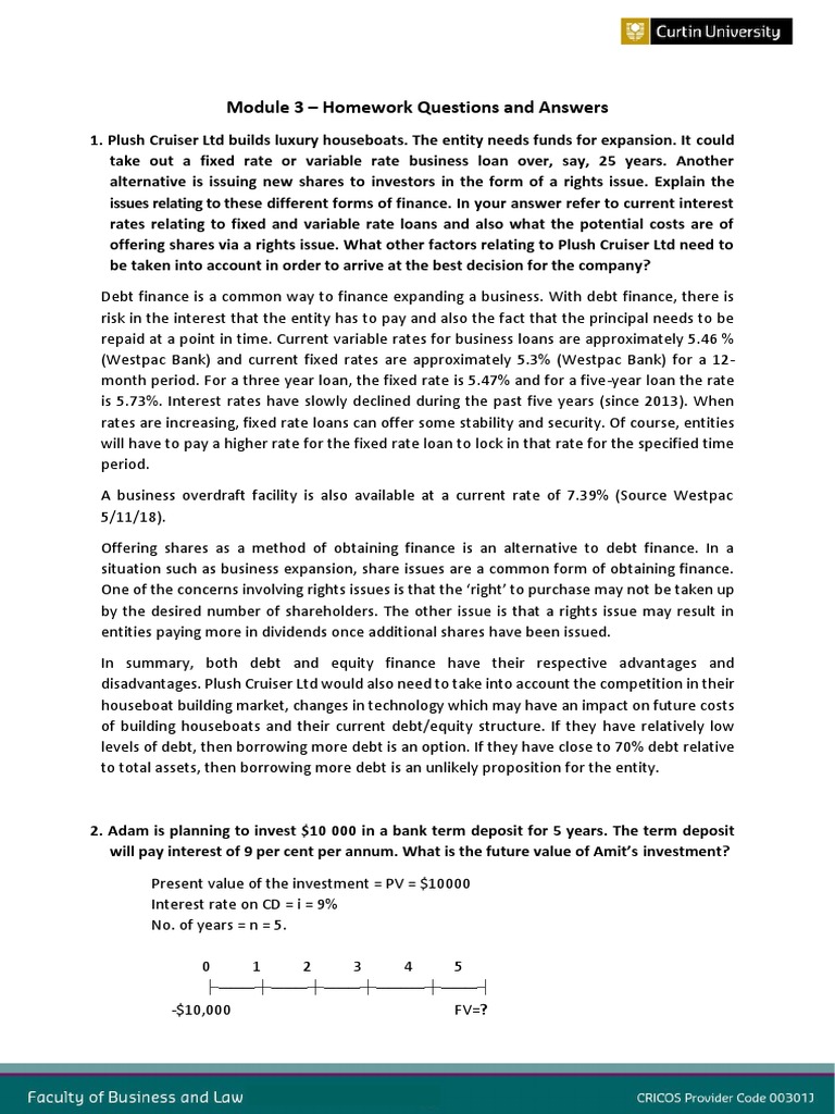 ACCT1002 M3 Homework Solutions | PDF | Interest | Time Value Of Money