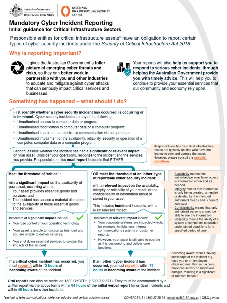 Mandatory Cyber Incident Reporting | PDF | Computer Security | Security