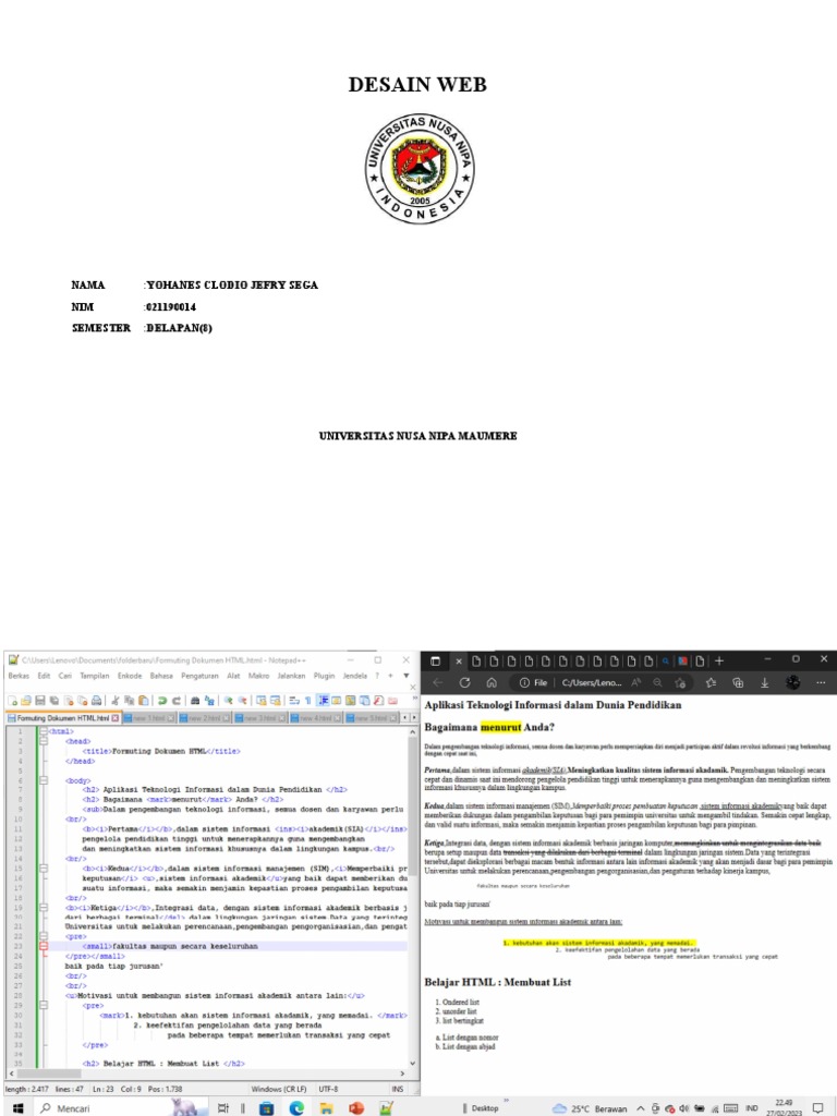 Tugas Desain Web - 021190014 | PDF