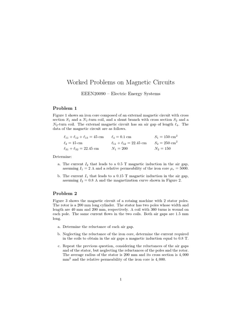 Magnetic Problems | PDF | Inductor | Electromagnetic Induction