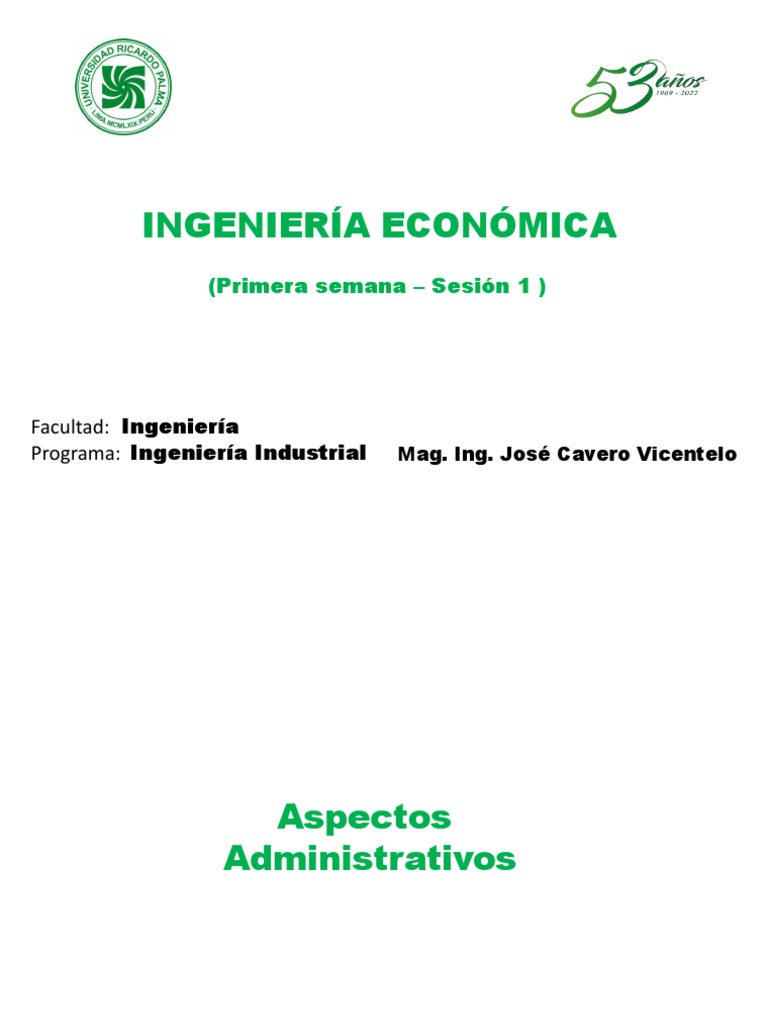 URP INGECO Semana 1.1 | PDF | Actuario | Interés