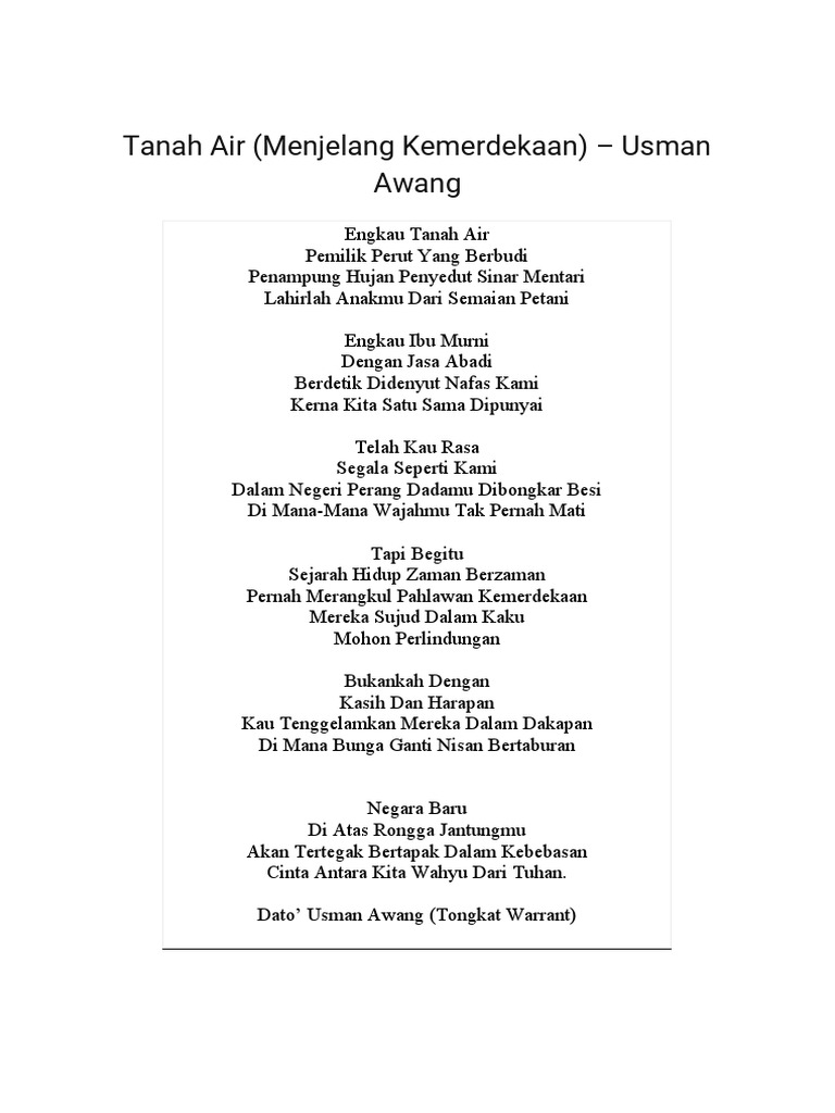 SAJAK Tanah Air | PDF