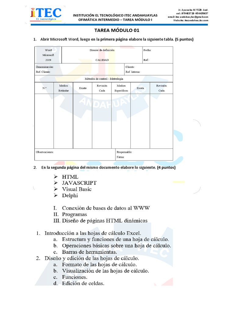 Tarea - Módulo 1 Nivel Intermedio | PDF