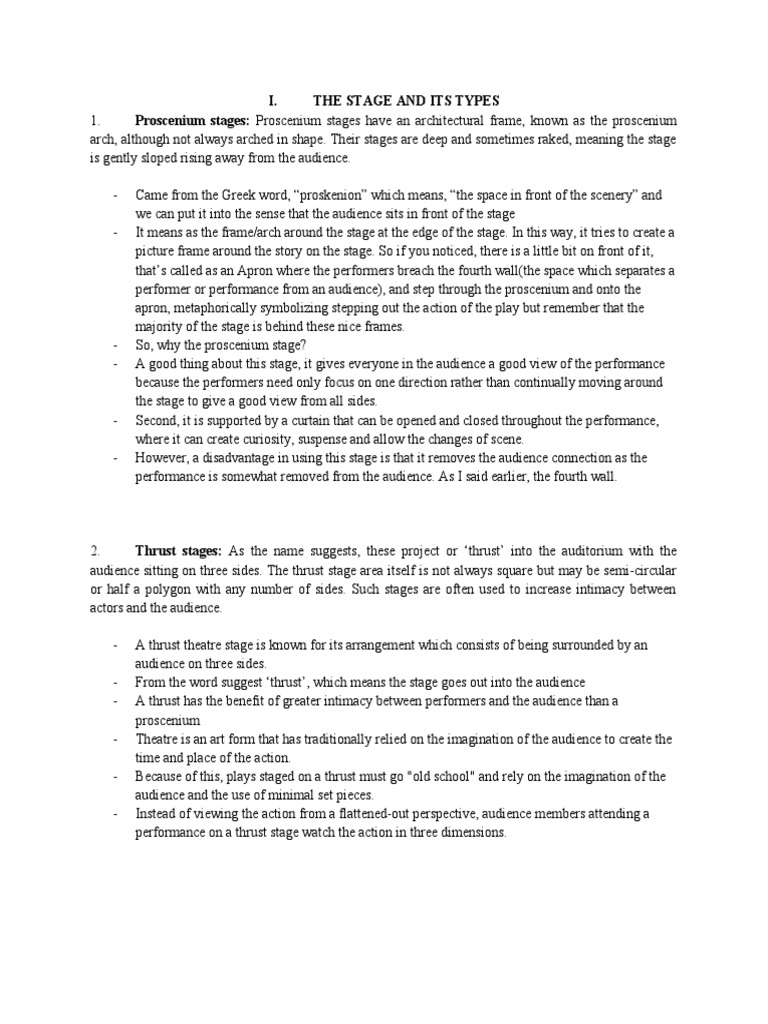 The Stage and Its Types | Download Free PDF | Theatre | Oral Literature