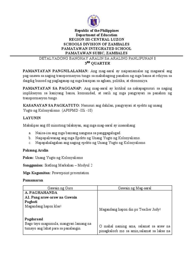 AP-8-DETAILED LESSON-PLAN-DAY-3 | PDF