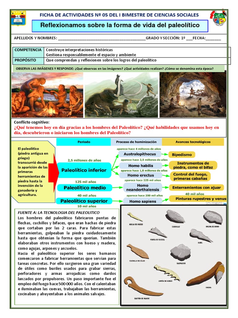 Sesion 5 - Forma de Vida Del Paleolitico | PDF | Paleolítico | Herramientas