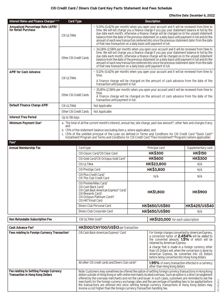 Fee Schedule | PDF | Credit Card | Fee