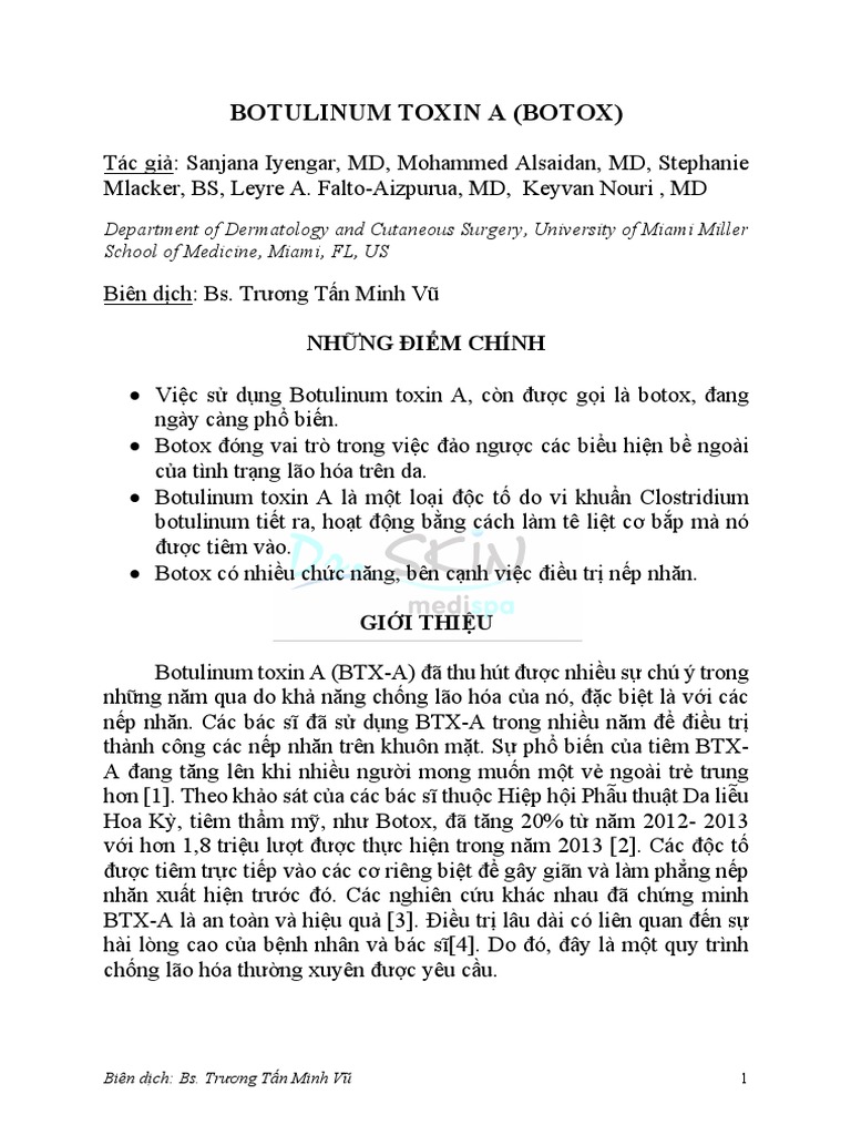 Botulinum Toxin A (Botox) | PDF