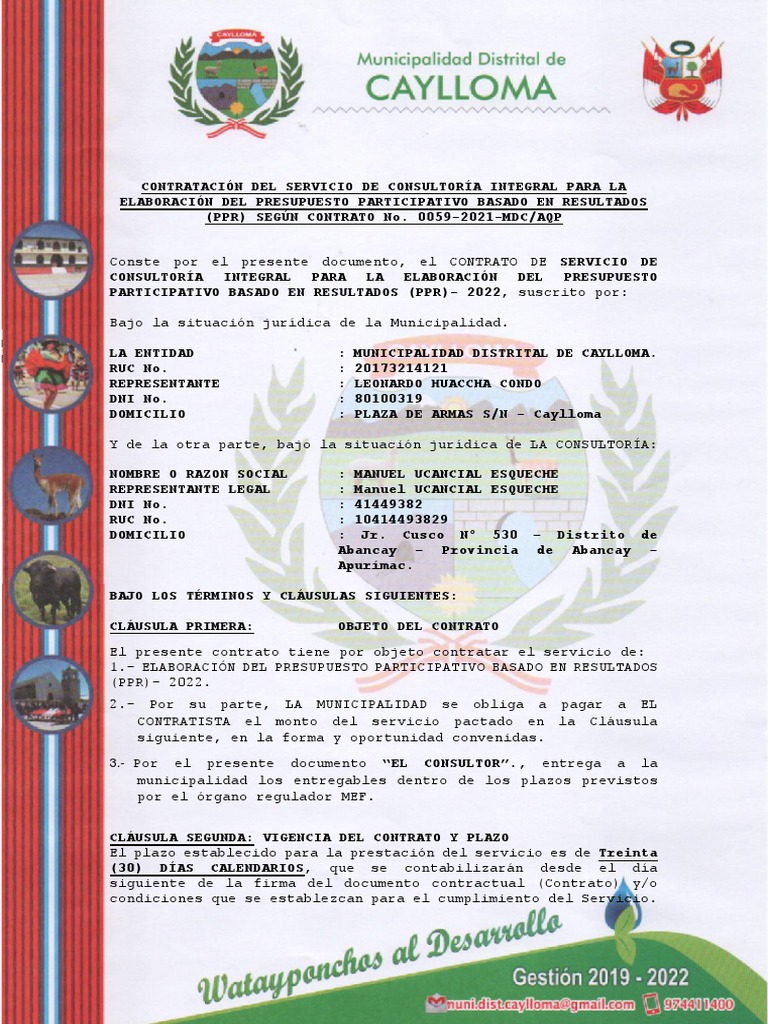 Contrato Elaboracion de PPR_2022_MDC | PDF | Derecho laboral | Regulación