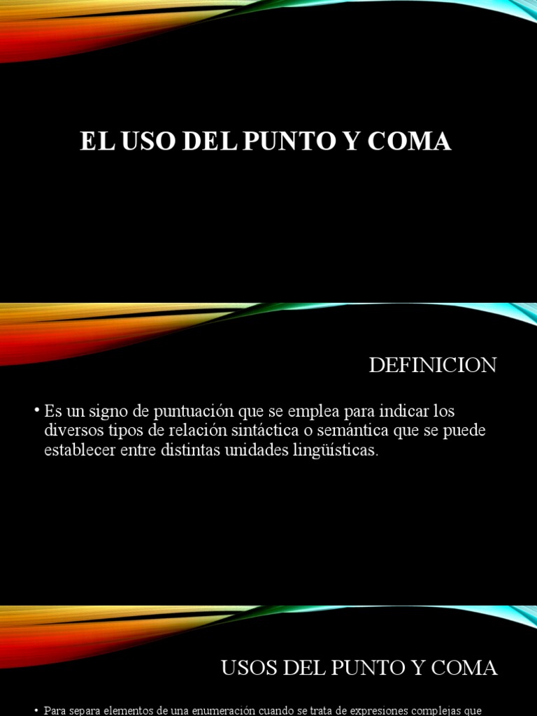 Uso y definición del punto y coma | PDF
