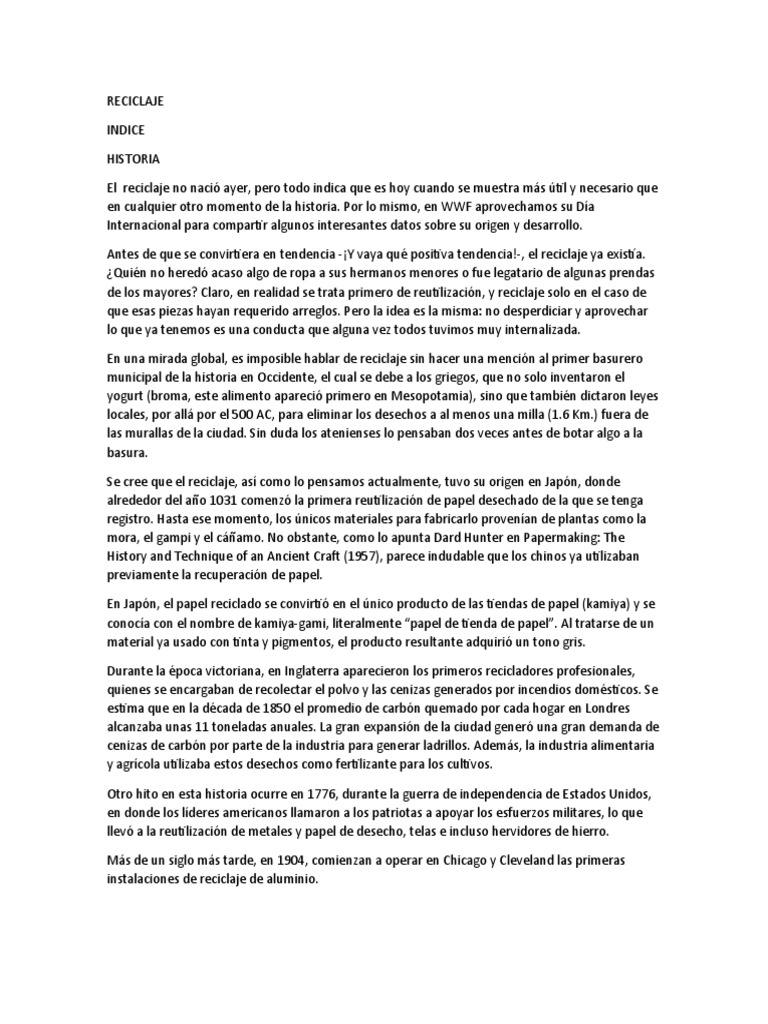 Reciclaje Pdf Residuos Reciclaje