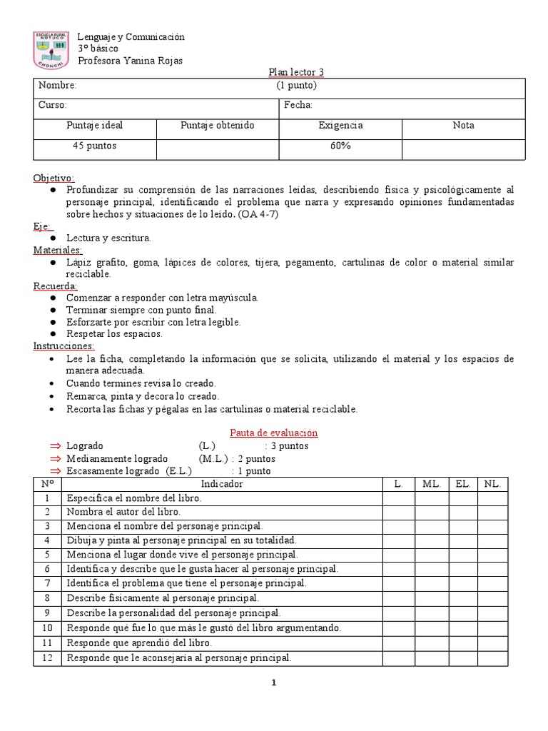 3° Plan Lector 3 | Descargar gratis PDF | Ciencia cognitiva | Cognición