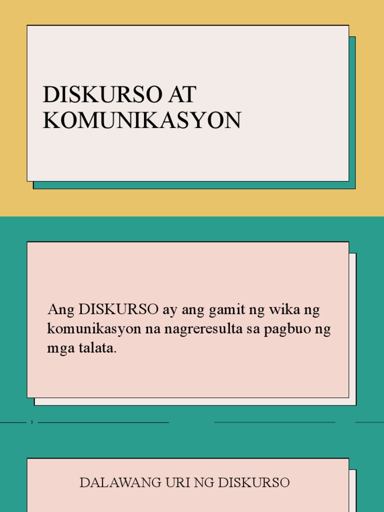 Diskurso at Komunikasyon | PDF