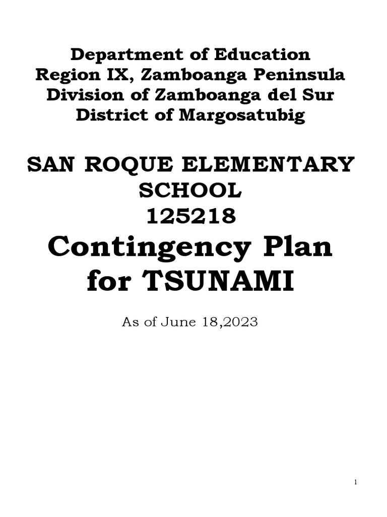 Tsunami Con - Plan | PDF | Emergency Management | Earthquakes