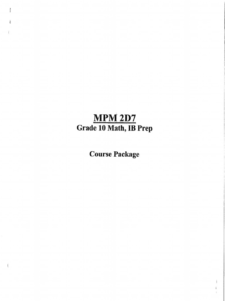 Grade 10 PreIB Course Pack | PDF