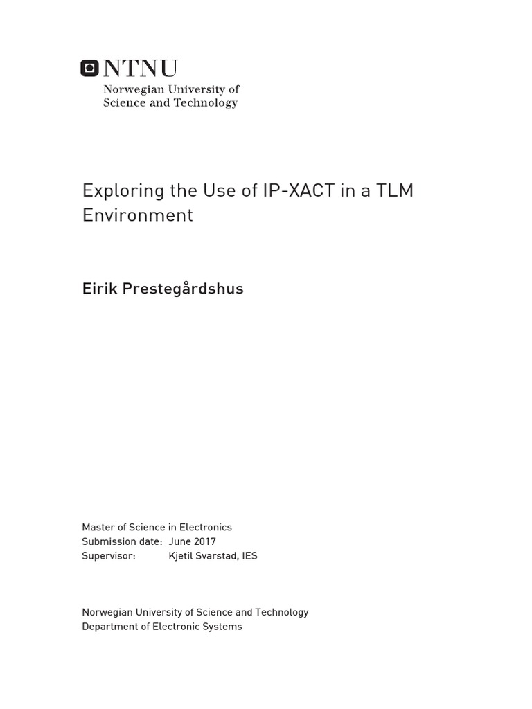 Exploring The Use of IP-XACT in A TLM Environment | PDF | Xml | Computer Science