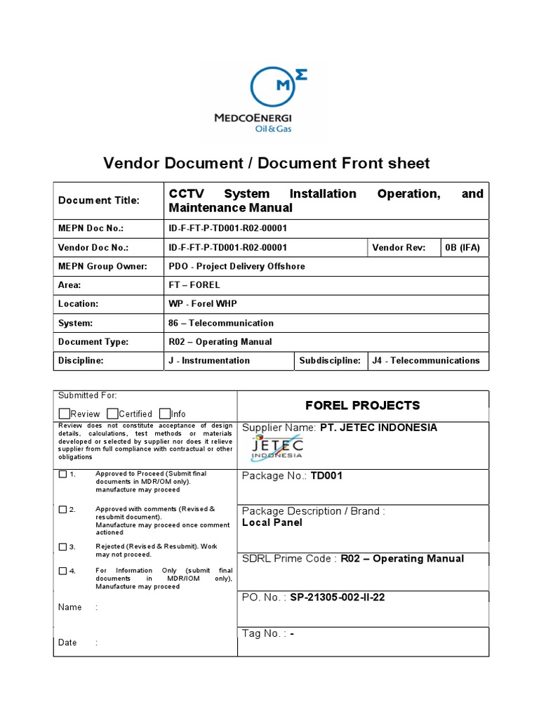 R02 00001 R0b Cctv System Installation Operation Pdf Electromagnetic Compatibility