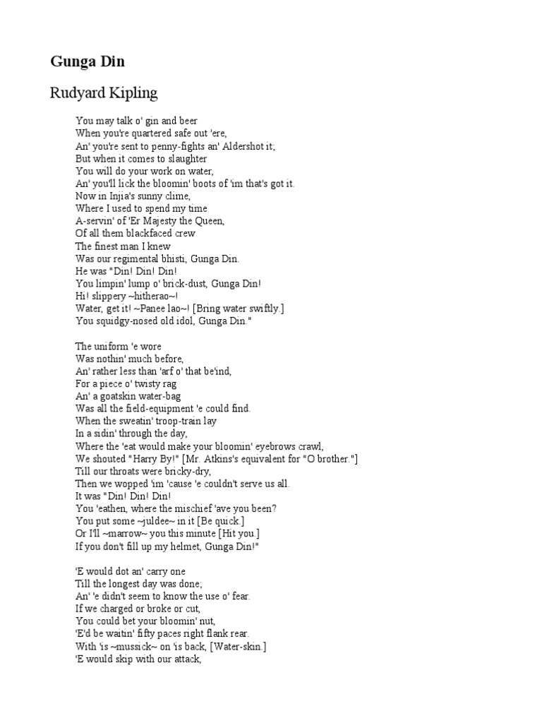 Gunga Din | PDF | Poetry
