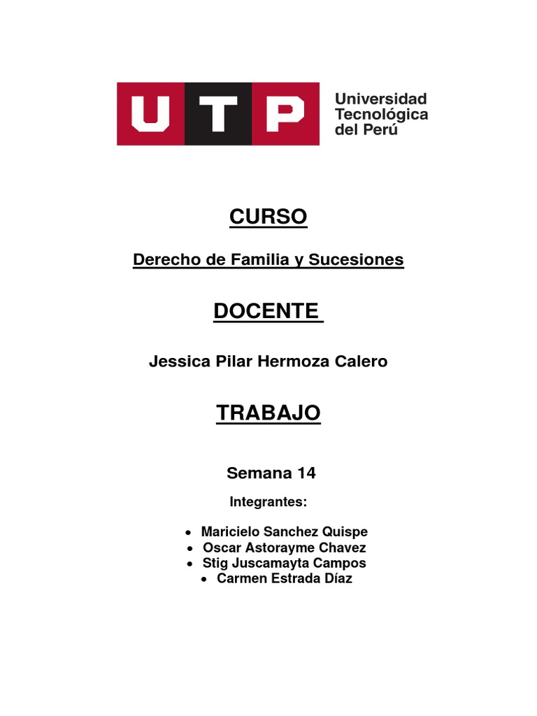 Tarea Derecho de Familia y Sucesiones - Semana 14 | Descargar gratis ... Tarea Derecho de Familia y Sucesiones - Semana 14 | Descargar gratis ...