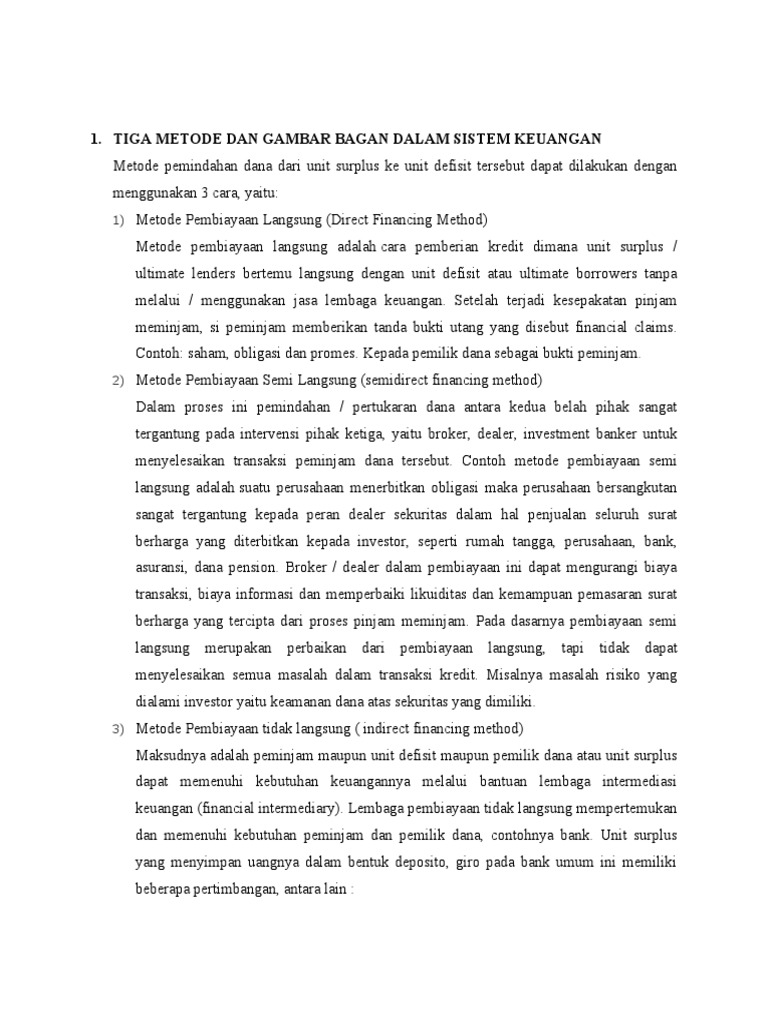 TIGA METODE DAN GAMBAR BAGAN DALAM SISTEM KEUANGAN | PDF
