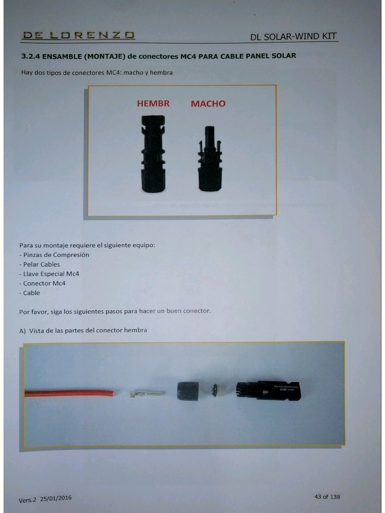 Ponchado conector MC4 | PDF