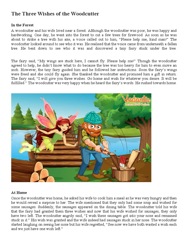 The Woodcutter's Three Wishes Story | PDF | Home & Garden