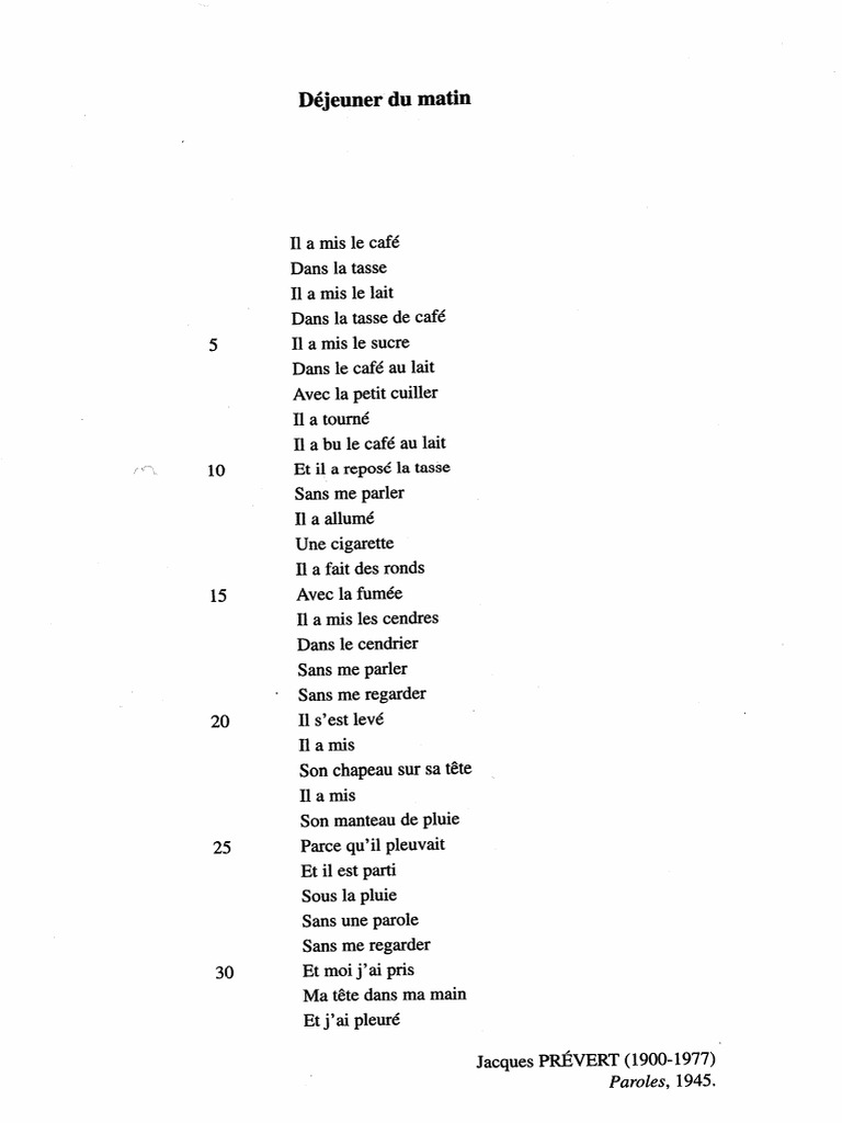 Déjeuner Du Matin | PDF