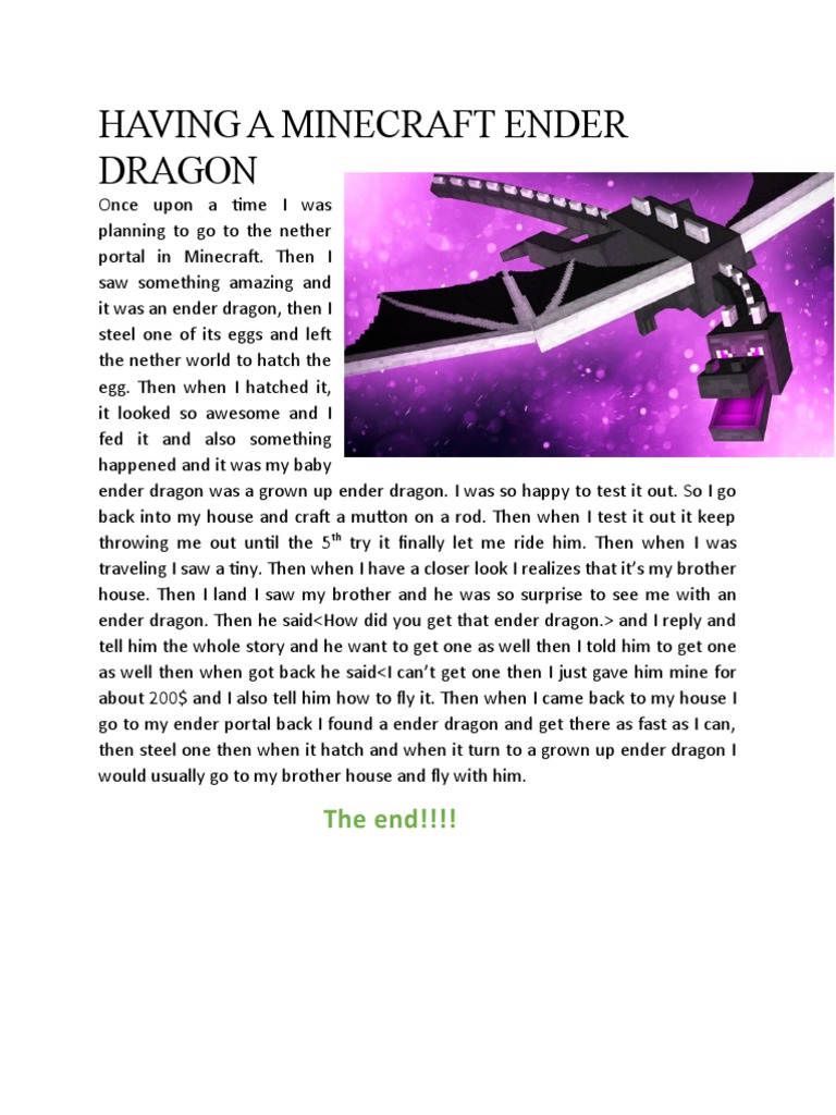 Minecraft Ender Dragon Adventure | PDF
