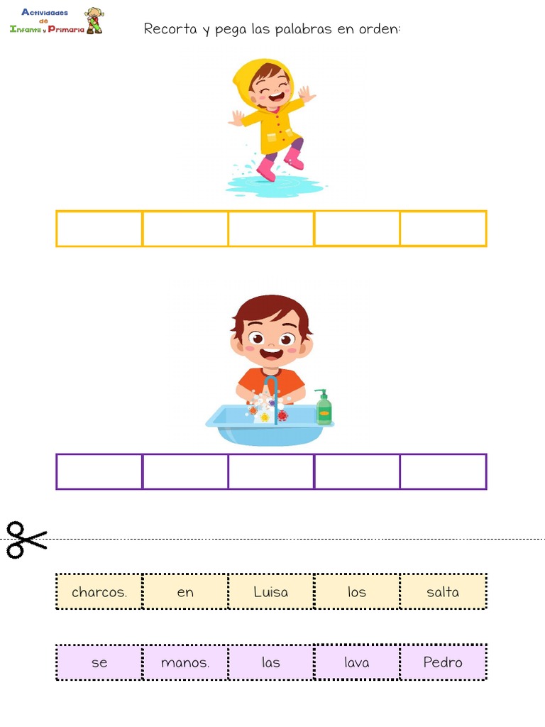 Recortar y Pegar Palabras para Ordenar | PDF
