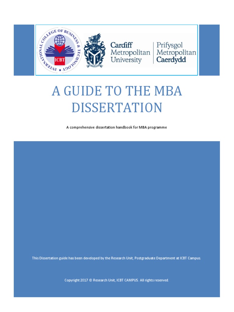 MBA Dissertation Handbook Dec 2022 | PDF | Thesis | Plagiarism MBA Dissertation Handbook Dec 2022 | PDF | Thesis | Plagiarism