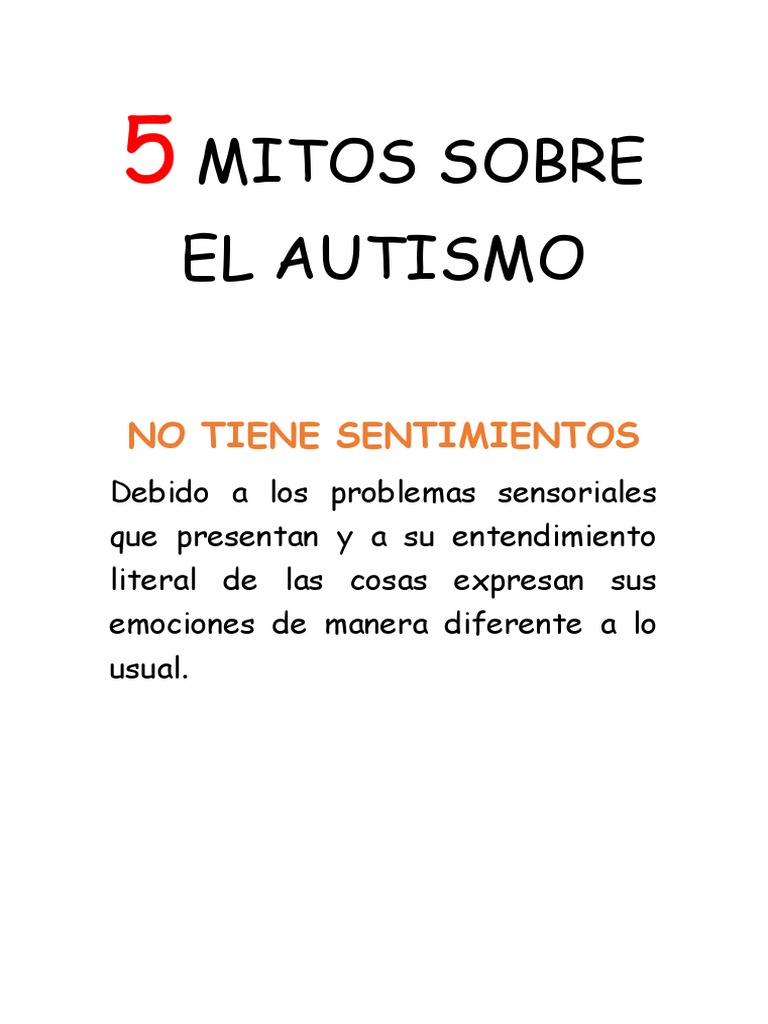 5 Mitos Sobre El Autismo | PDF | Relaciones personales, crianza y ...