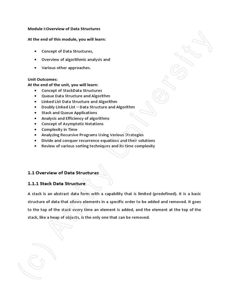 Cse601 Data Structure And Algorithm Pdf Queue Abstract Data Type Time Complexity