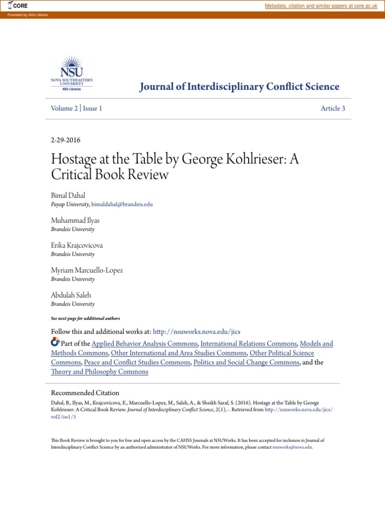 Analysis of Hostage at The Table - George Kohlrieser | PDF ...