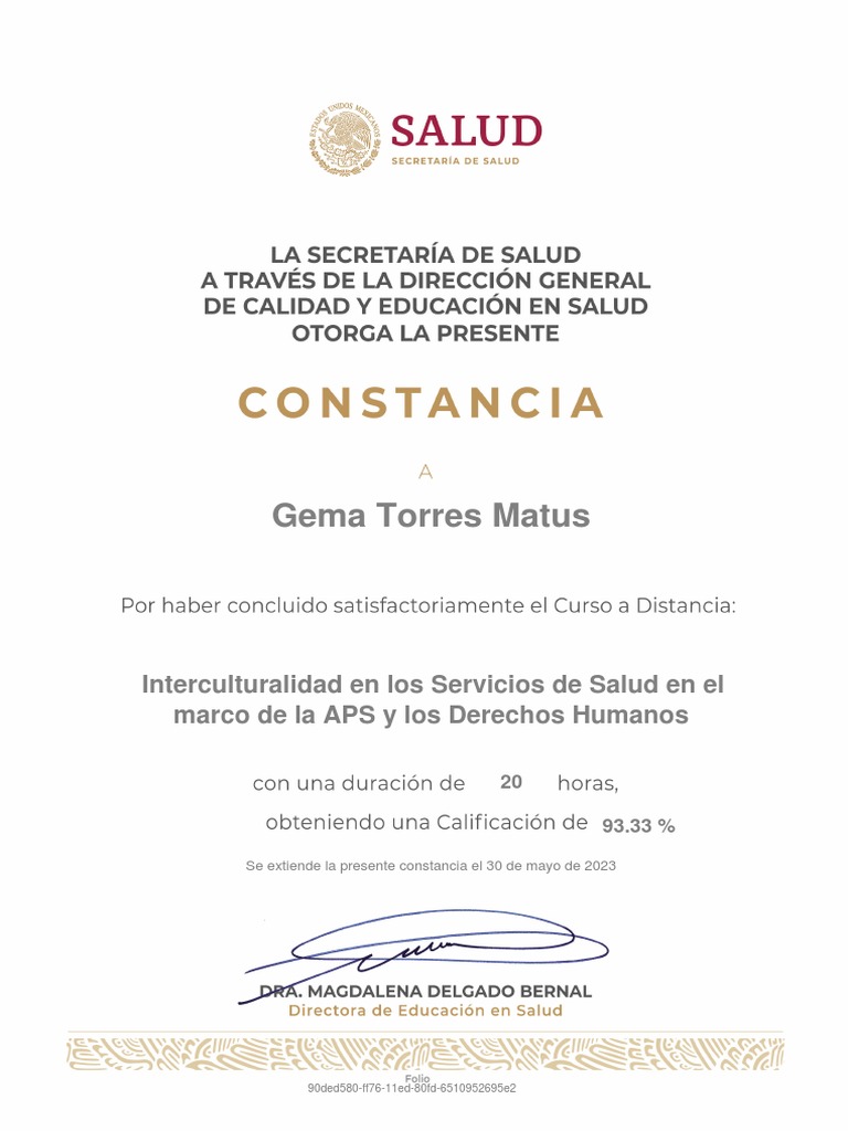 Constancia Interculturalidad | PDF