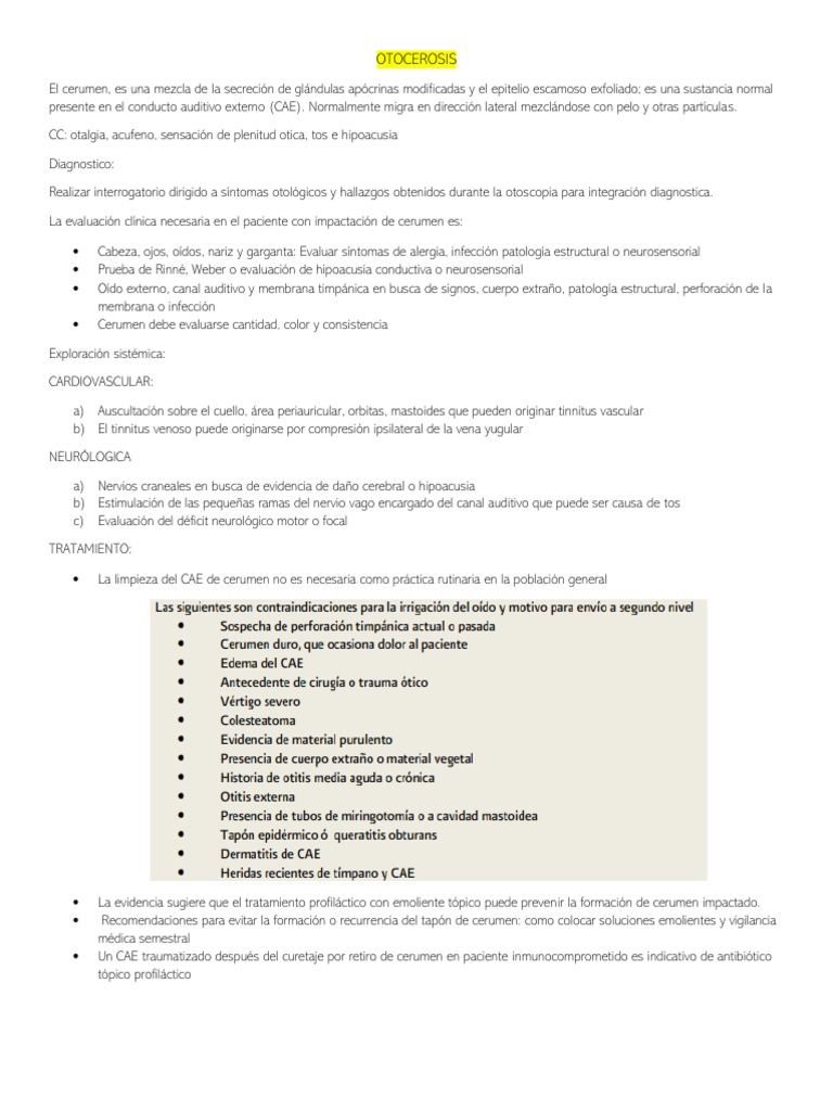 OTOCEROSIS | PDF | Oído | Tinnitus