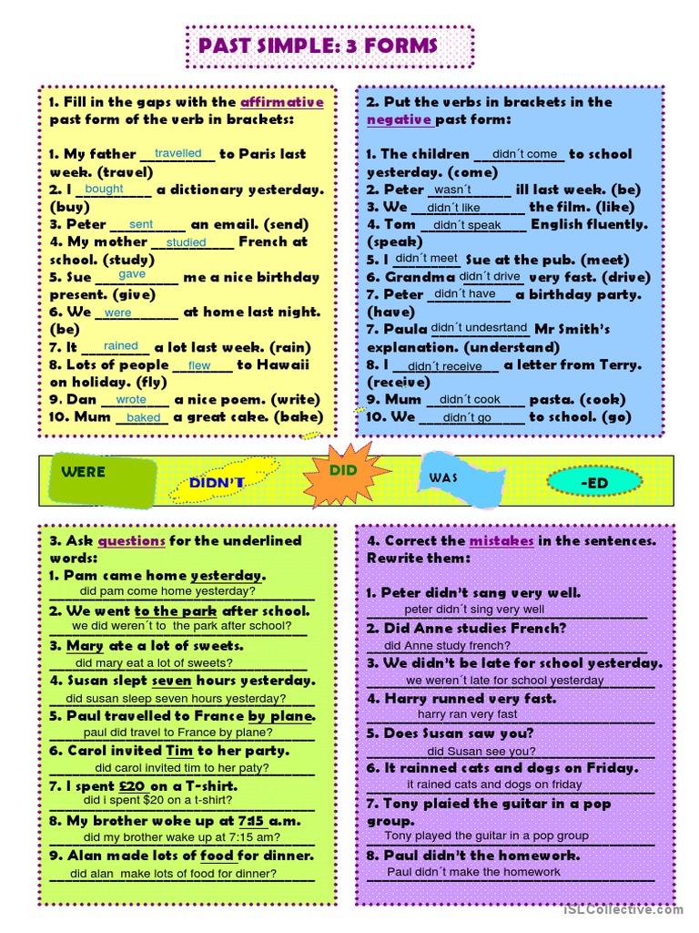 Past Simple | PDF | Grammar | Linguistics