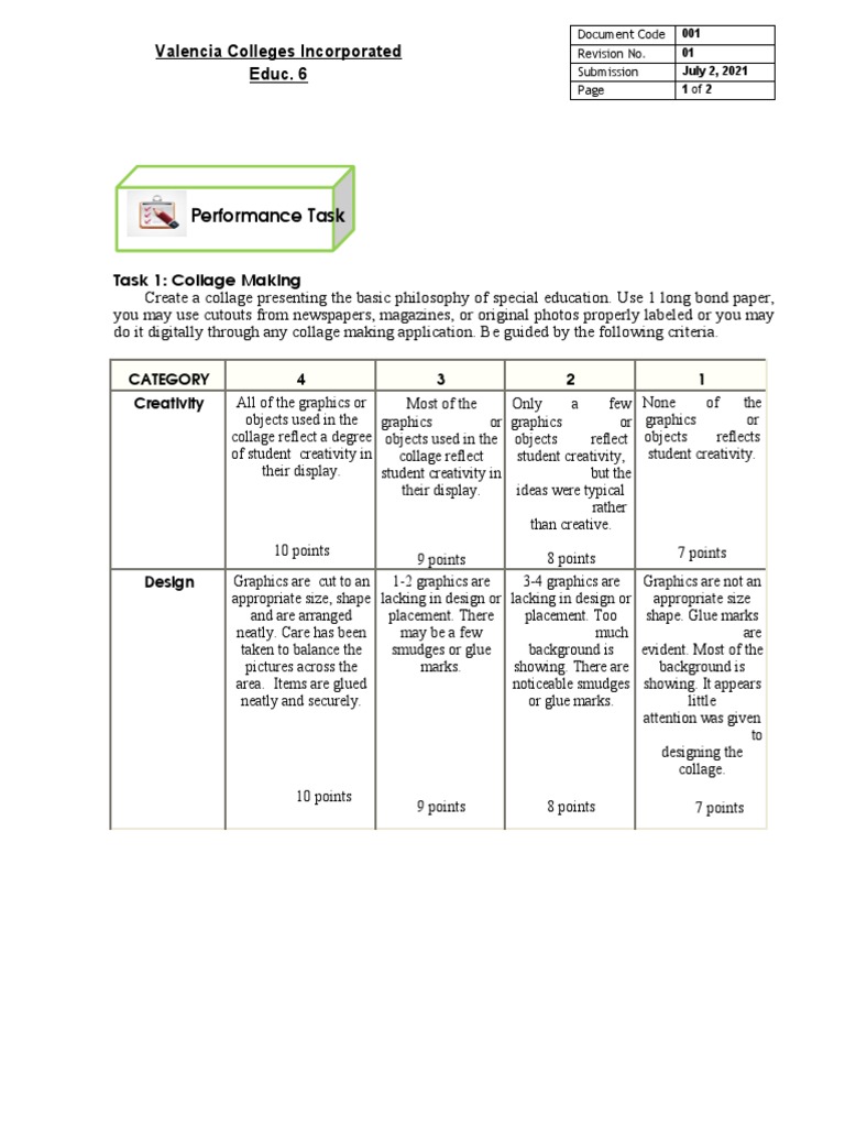 Rubric | PDF | Graphics | Collage