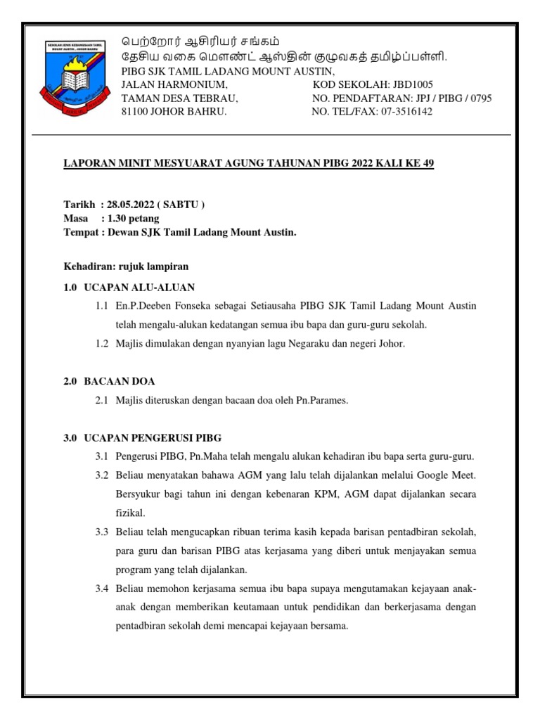 Agm Pibg BM 2022 | PDF